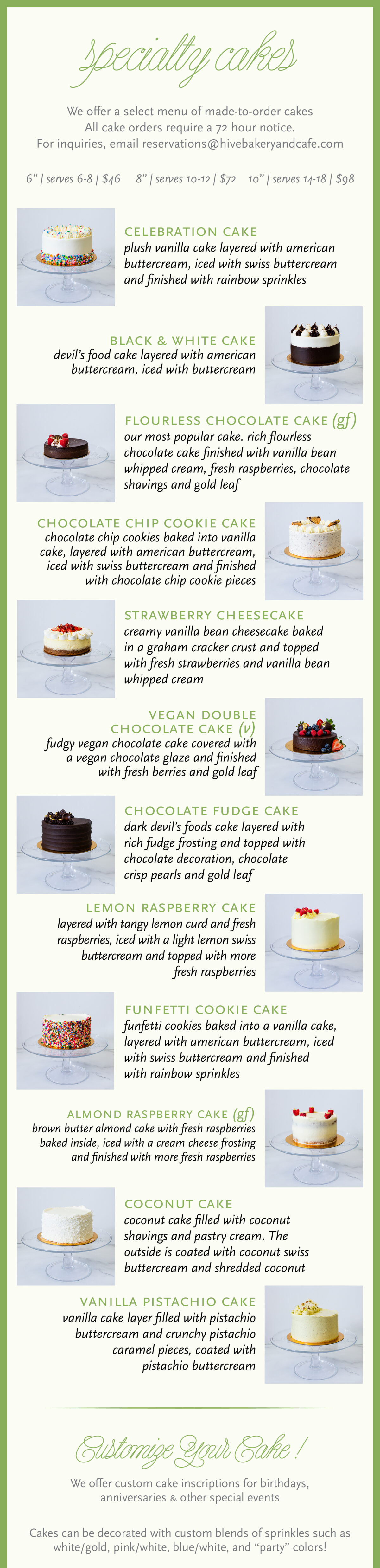Hive Bakery & Cafe_SpecialtyCakesMenu_Mobile_07172025 - Hive Bakery & Cafe